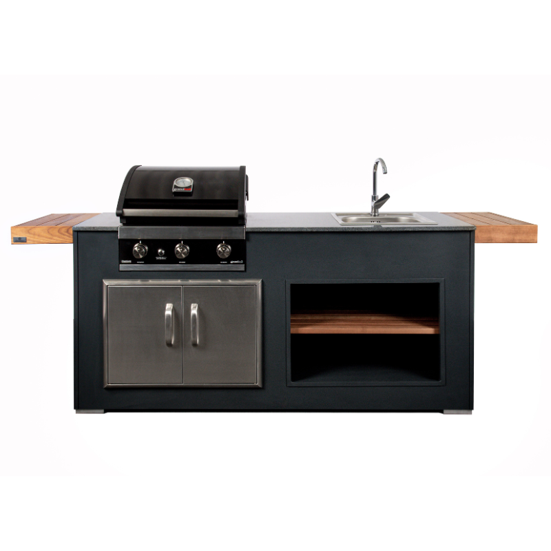 Grillandia Rare Outdoor Kitchen with Grandhall G4 4-Burner Gas Grill ...